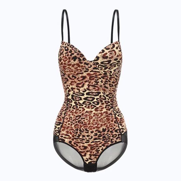 Intimates & Sleepwear | 624lp Medium Leopard Underwire Body Shapewear ...